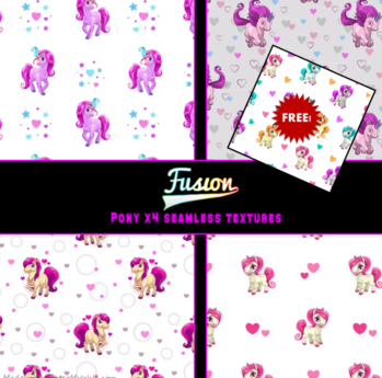 Second Life Marketplace - [Fusion Fashion Delivery Hud] - Pony x4 seamless textures